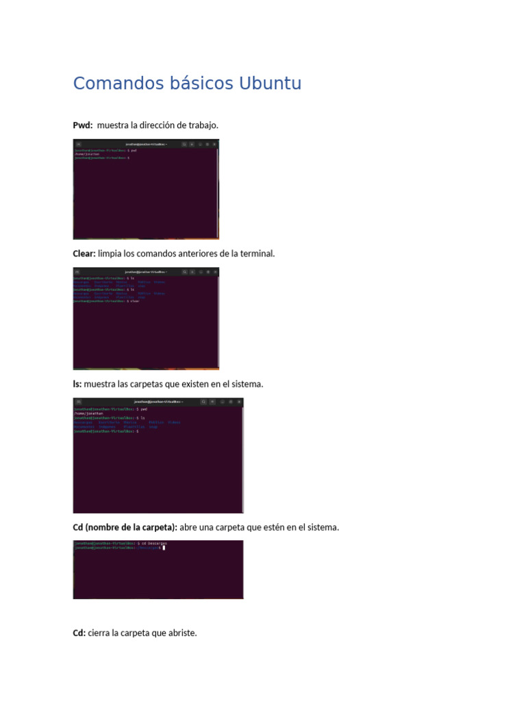Comandos Básicos de Ubuntu | PDF