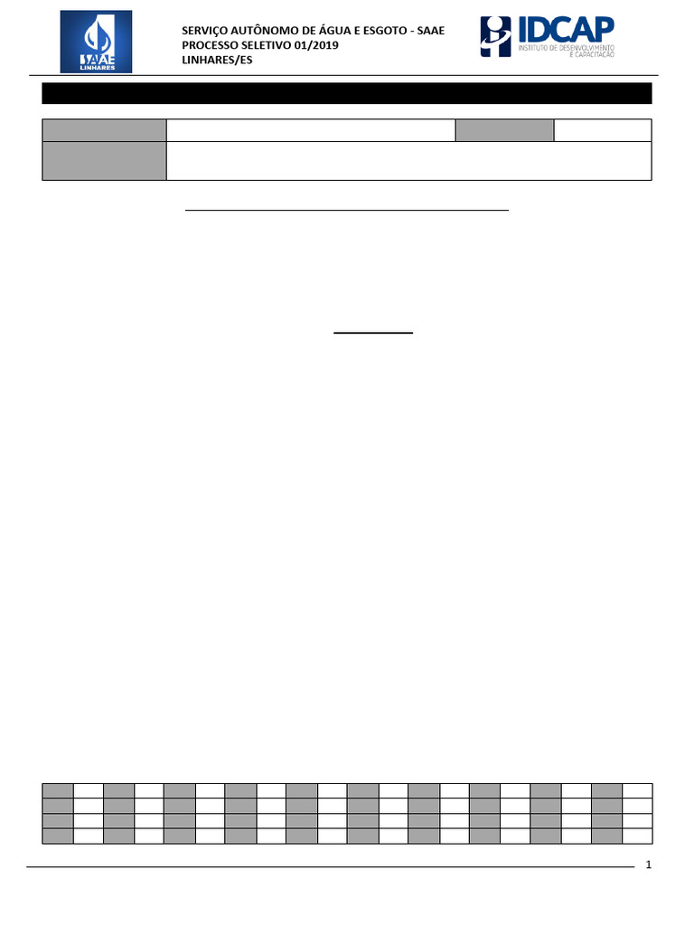 Idcap 2019 Saae de Linhares Es Tecnico em Contabilidade Prova | PDF