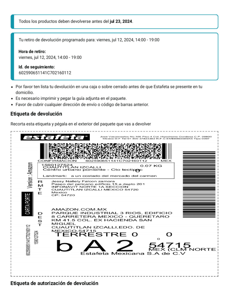 Centro de devoluciones | PDF