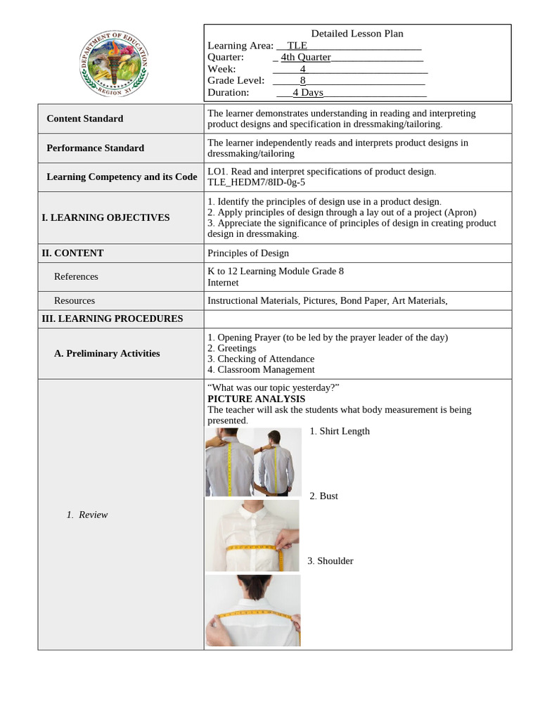 DLP PRINCIPLES OF DESIGN GRADE 8 | PDF