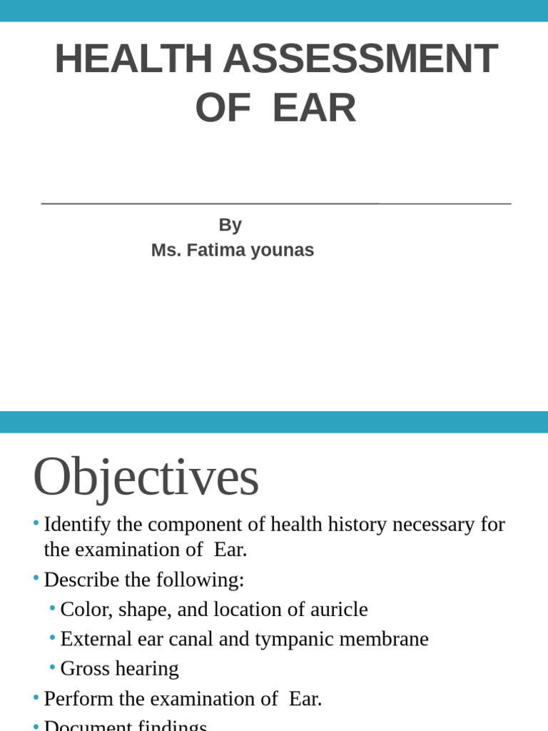 Assessment of EAR by MS Fatima | PDF