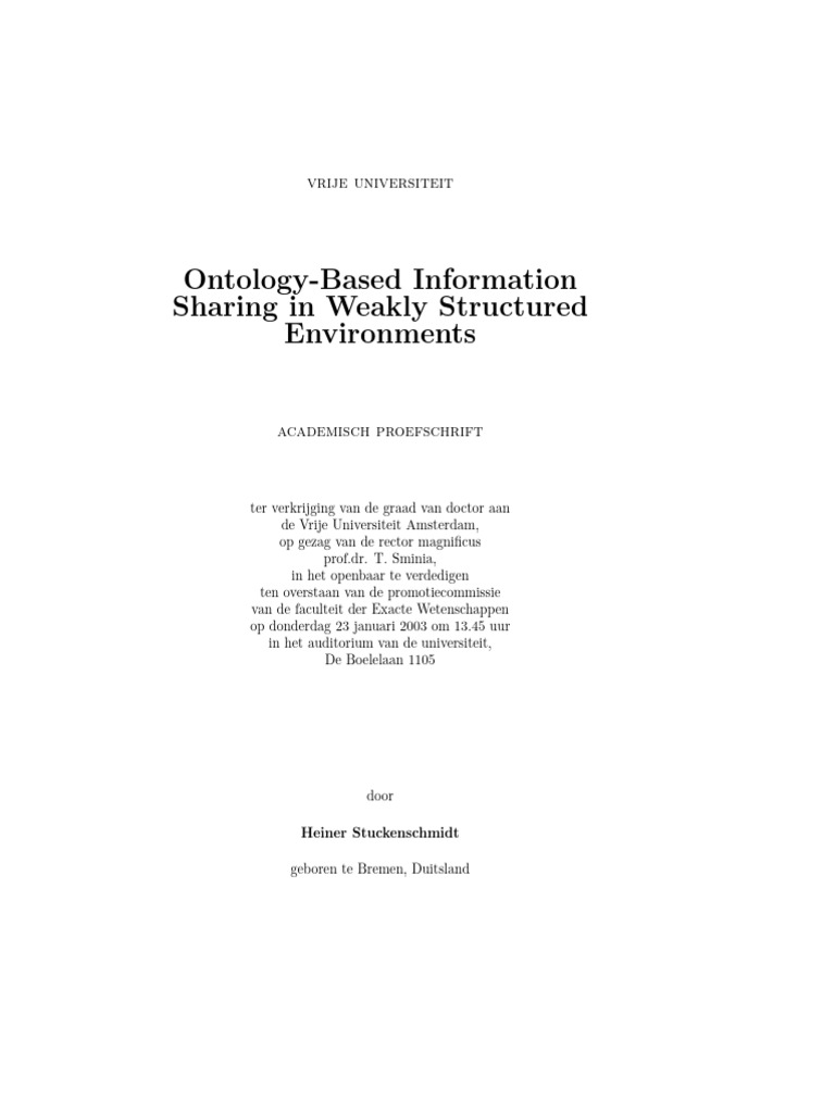 Ontology-Based Information Sharing in Weakly Structure Enviroments | PDF | Xml | Html