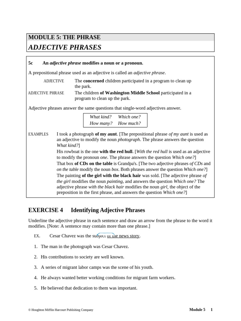 28 Adjective Phrases | PDF