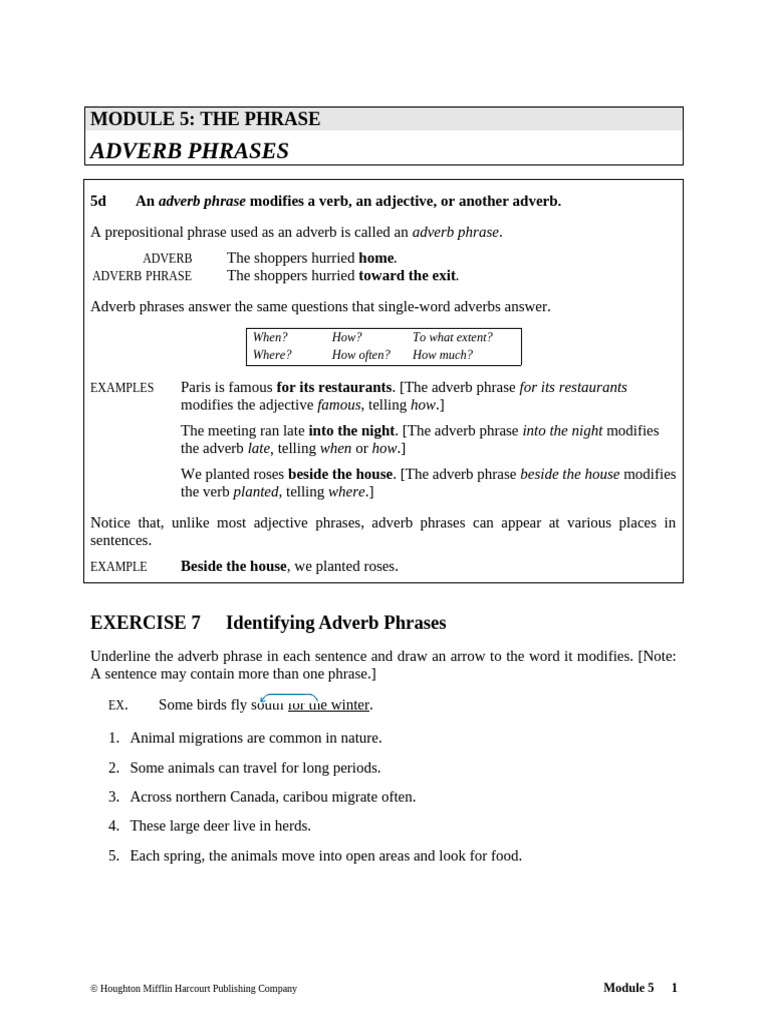29 Adverb Phrases | PDF
