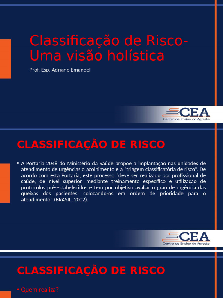 Aula Cea Classificação de Risco | PDF