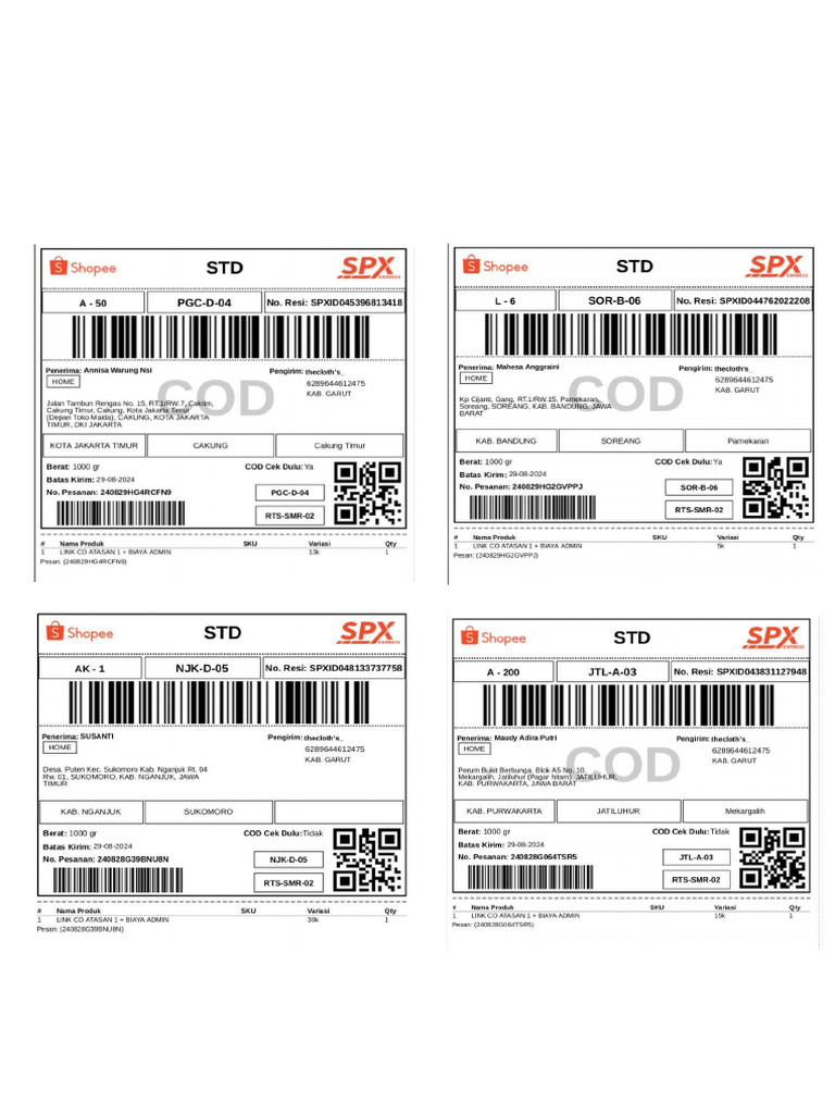 CONTOH Dokumen Checkout | PDF