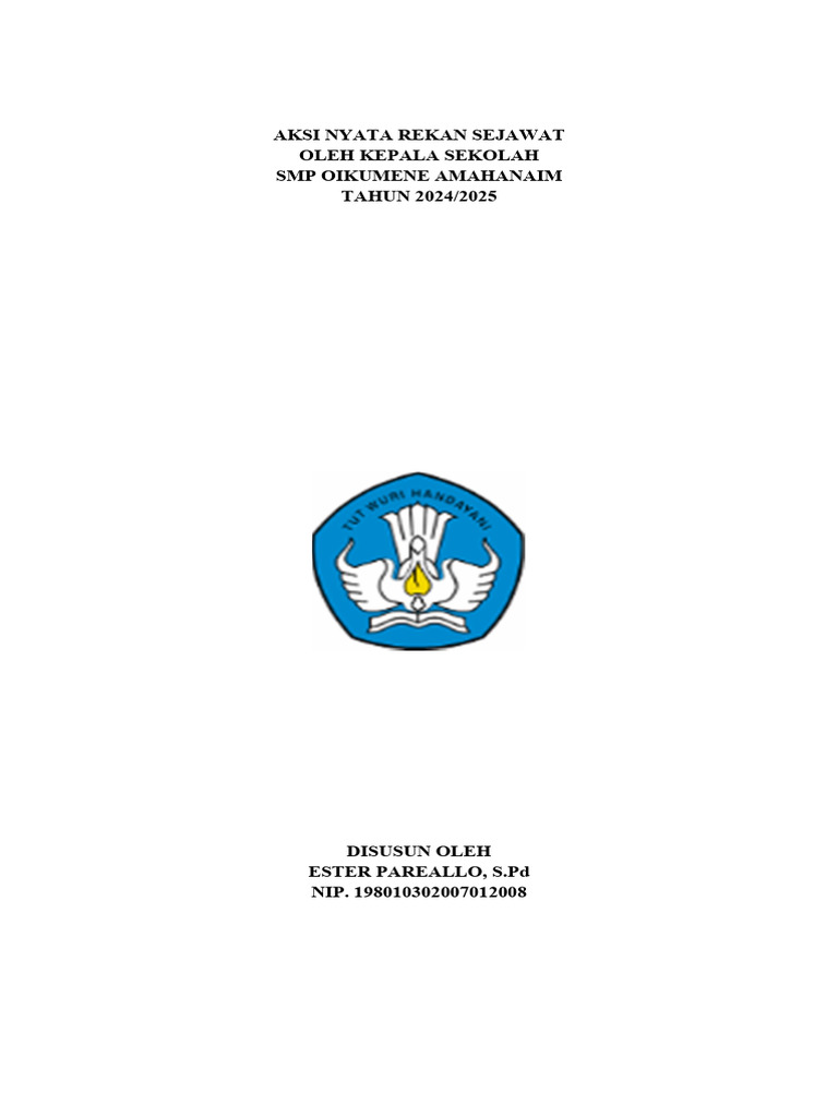 Telaah Aksi Nyata Sejawat SMP Oikumene Mahanaim | PDF