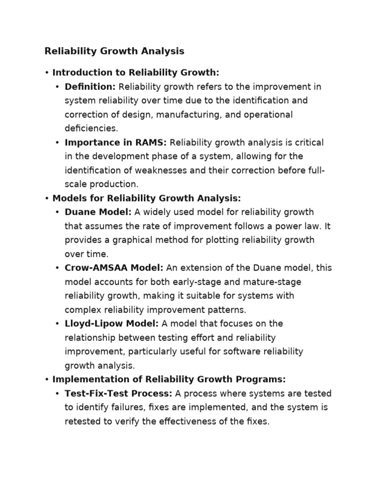 Reliability Growth Analysis | PDF