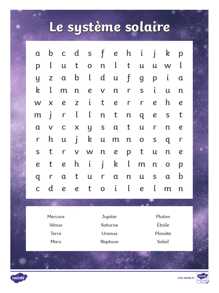 FR T2 S 079 Mots Meles Le Systeme Solaire French | PDF