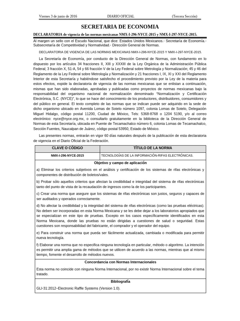 Normas NMX-I-296 y NMX-I-297 de NYCE | PDF | México