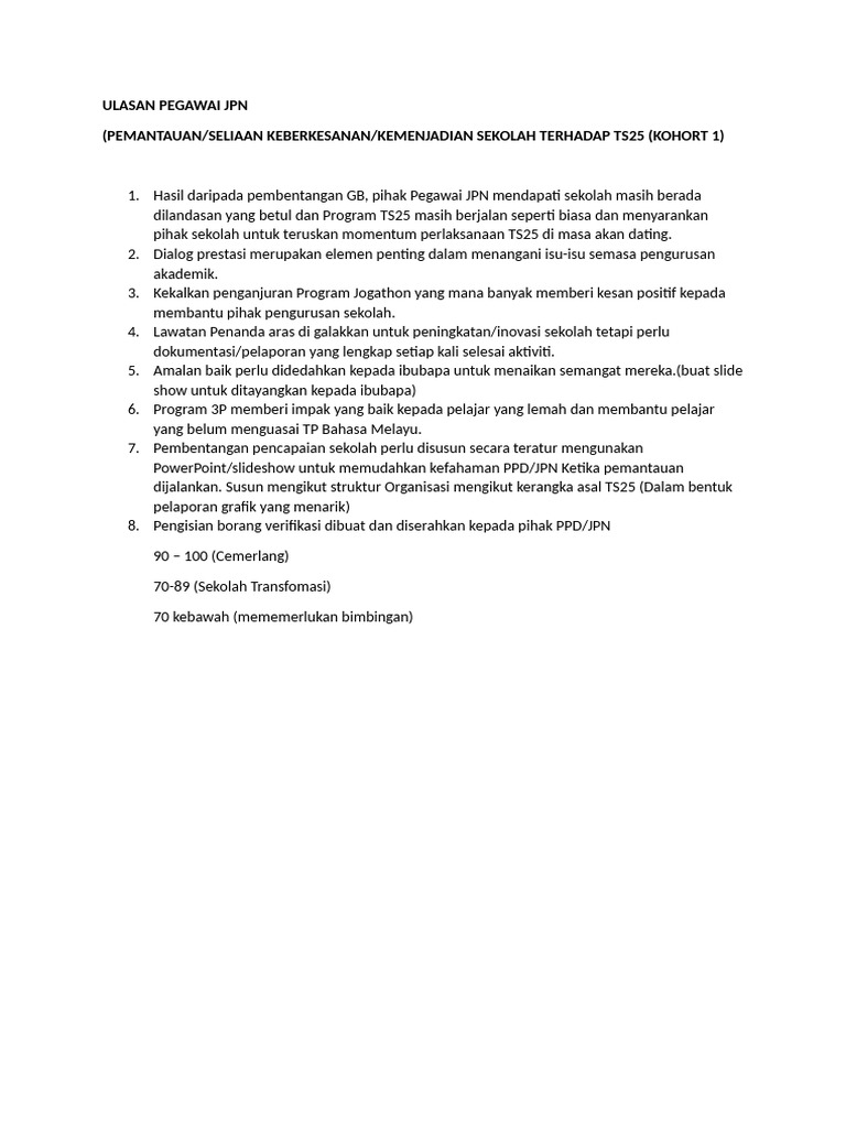 Ulasan Pegawai JPN | PDF