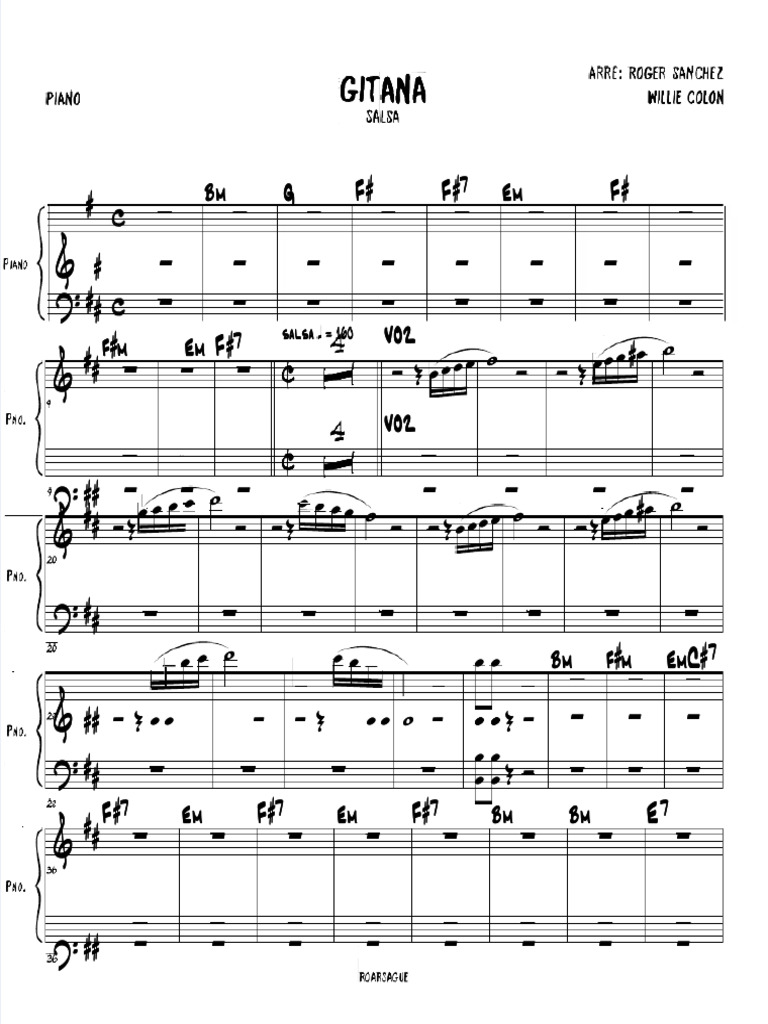 PDF Gitana Willie Colon Piano Compress | PDF