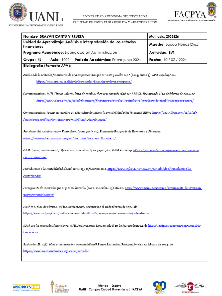 Evidencia 1 AIEF | PDF