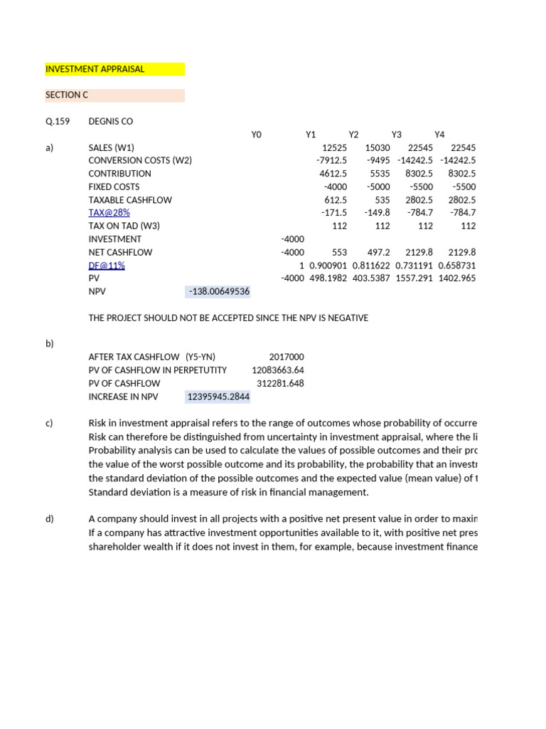 BPP Kit Investment Appraisal | PDF