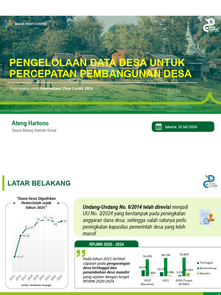 2024.07.08 (DBSS) Sambutan Internalisasi Desa Cantik - F | PDF