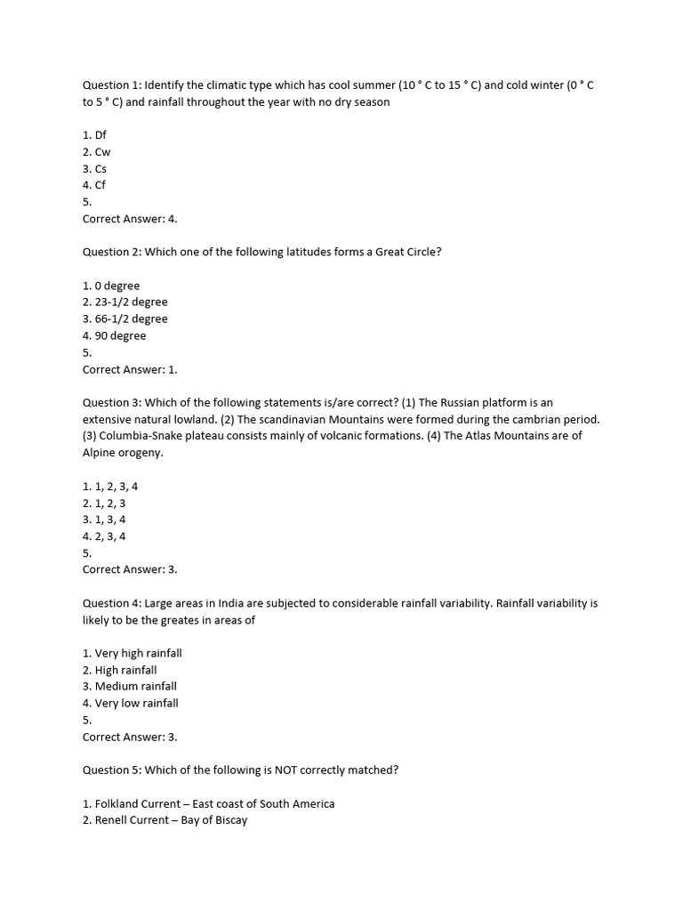 Geography Bit Bank | PDF | Atmosphere Of Earth | Earth Sciences