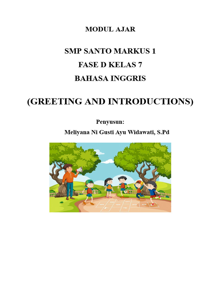 Modul Ajar Greeting and Introductions | PDF | Semiotics | Psychological Concepts