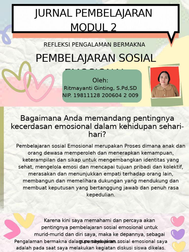 Jurnal Pembelajaranku Pembelajaran Sosial Emosional (Pse) Modul 2 ...
