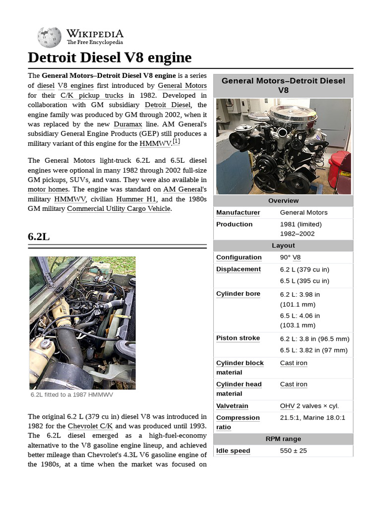 Detroit Diesel V8 Engine | PDF
