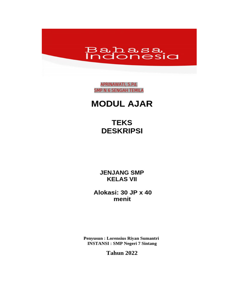 Modul TEKS DESKRIPSI | PDF