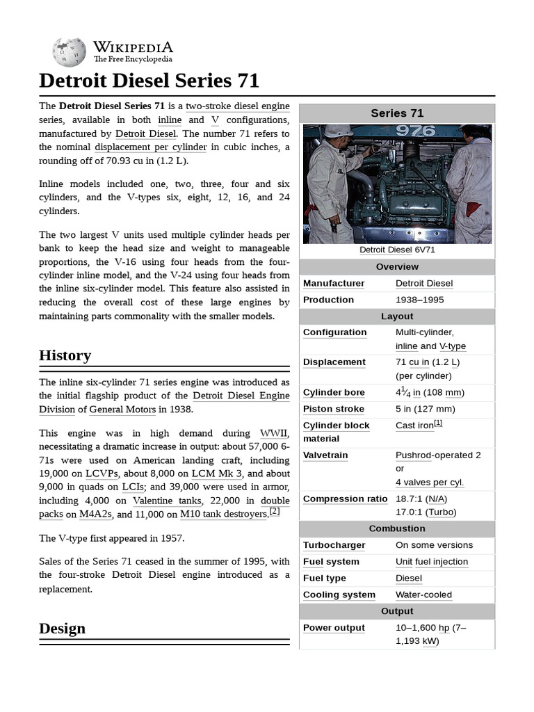Detroit Diesel Series 71 | PDF