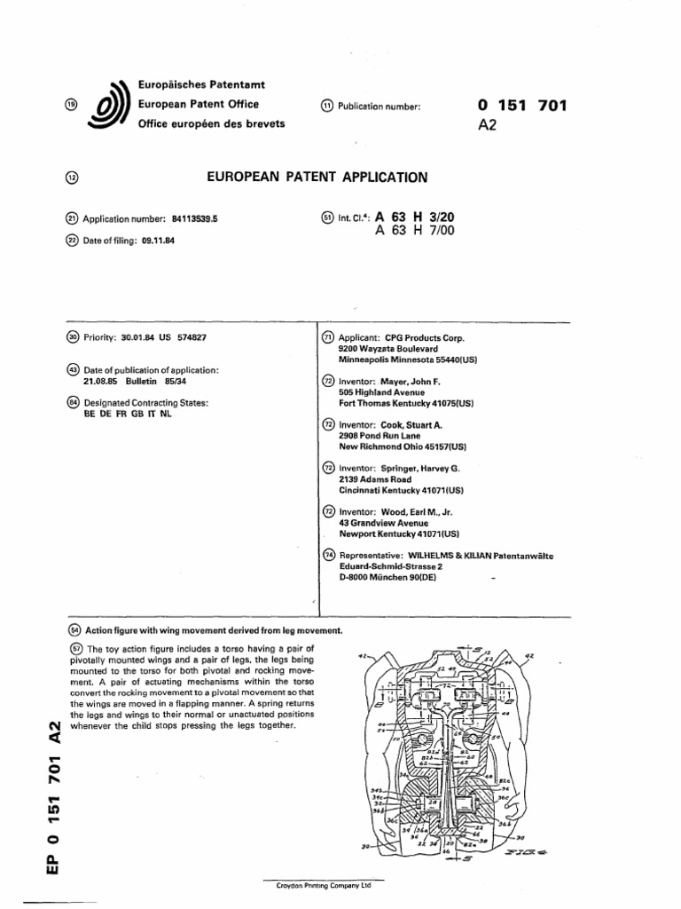 Patente Boneco Super Powers Modelo2 EP0151701A2 | PDF