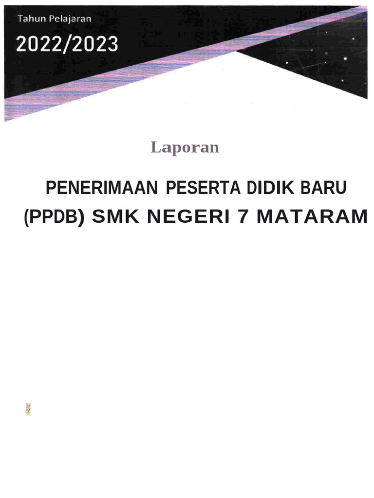 Laporan Ppdb. 2022-2023 | PDF