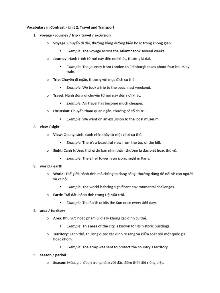 Vocabulary in Contrast Unit 2 Des B2 | PDF