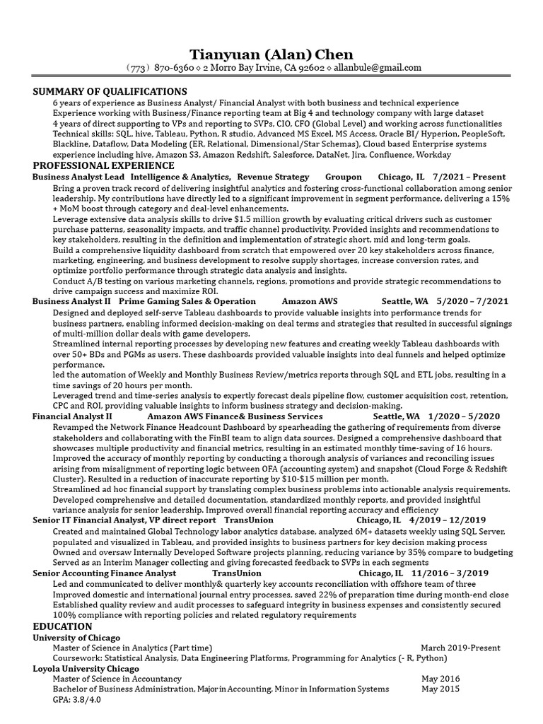 Resume Alan - Apr 2023 | PDF