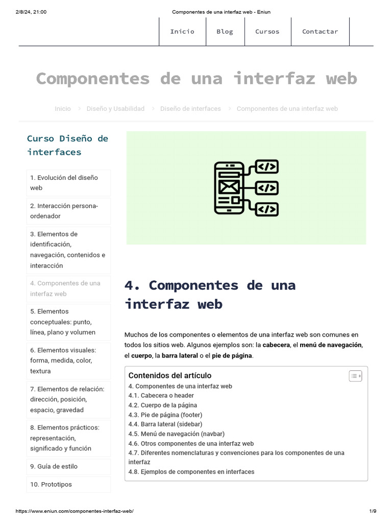 Componentes De Una Interfaz Web Eniun Pdf Interfaces Gráficas De 7494