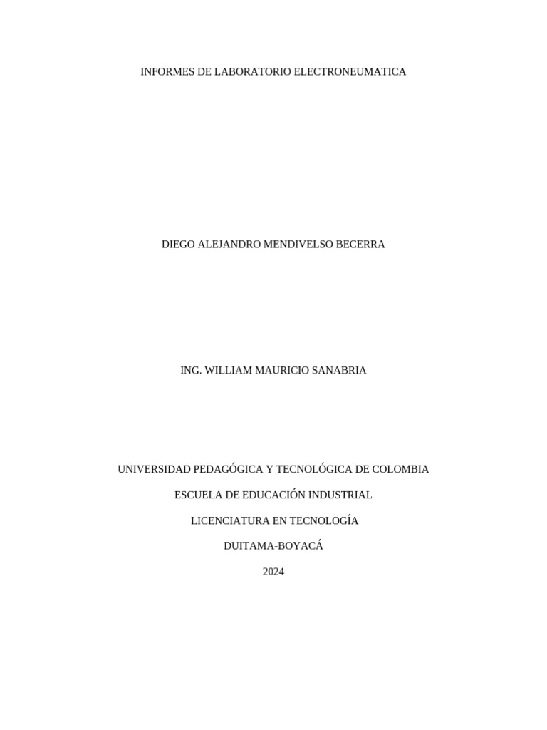 Informe de Electroneumatica | PDF