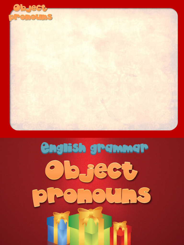 Object Pronouns Me You Him Her It Them Pdf