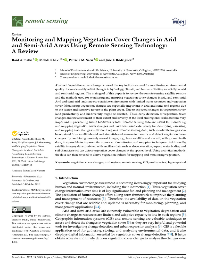 Almaliki, 2022. Monitoring and Mapping Vegetation Cover Changes in Arid ...