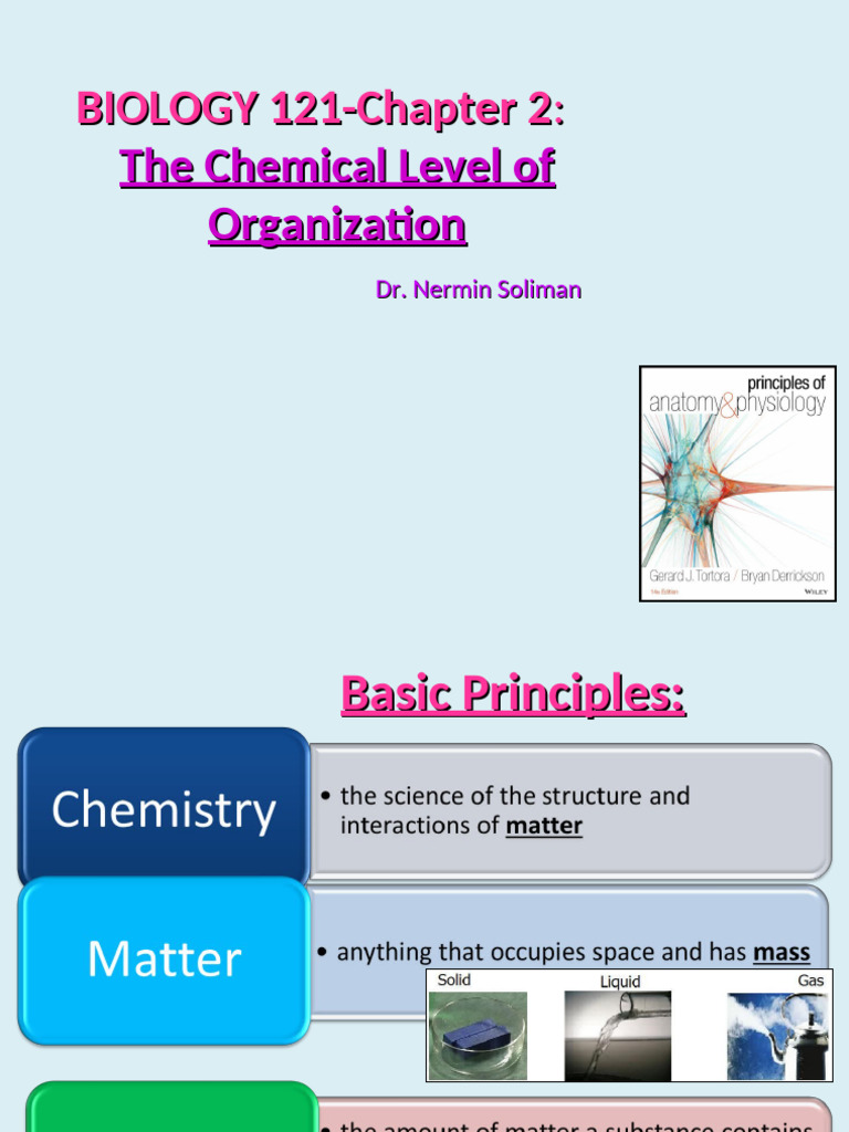 BIOL 121-Ch 2 - Chemical Level of Organization (Nermeen) | PDF