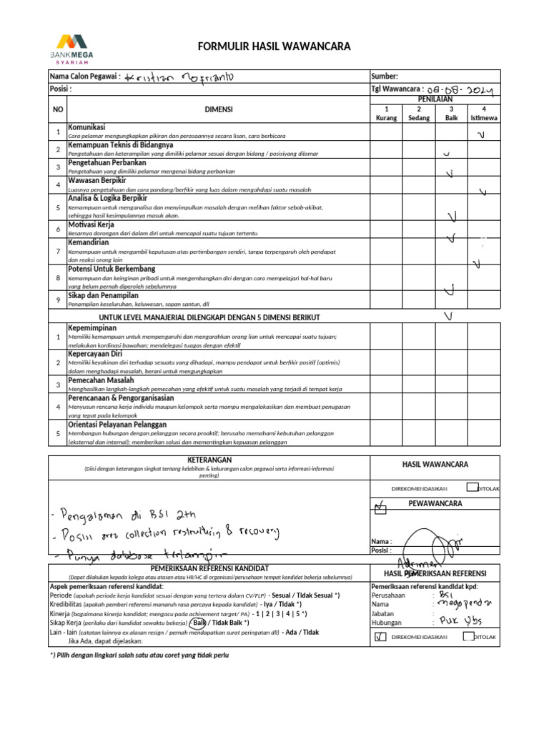 Form Interview Kandidat Ver2024.03.22 | PDF