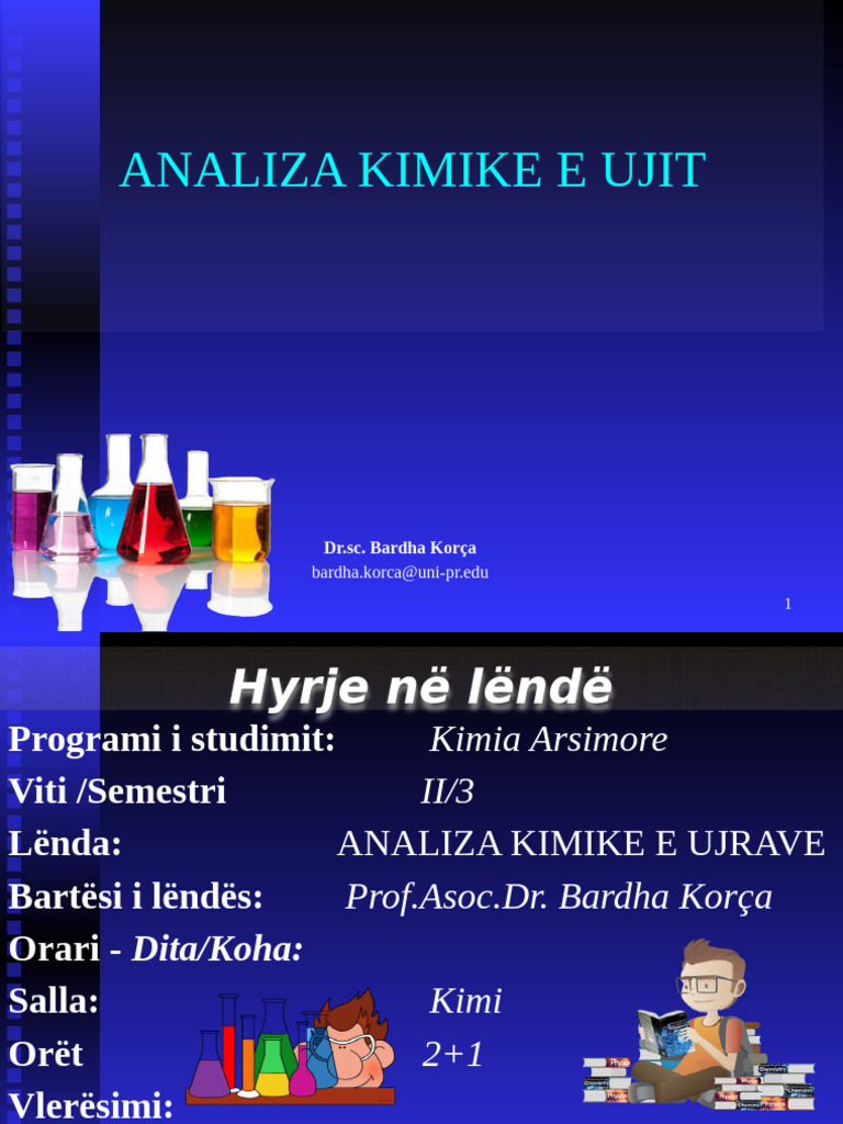 Ligj 1 Syllabuset, Proceset Kimike Te Trajtimit Te Ujrave | PDF