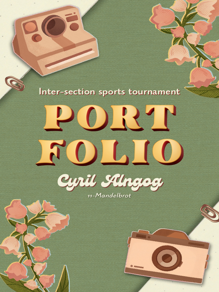 Green Vintage Photography Portfolio Cover A4 Document | PDF