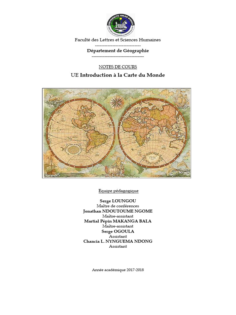Syllabus L1 Carte Du Monde | PDF