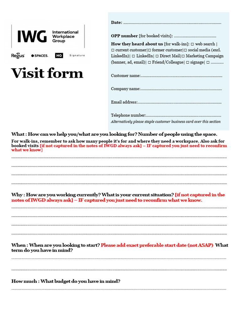 Visit form | PDF