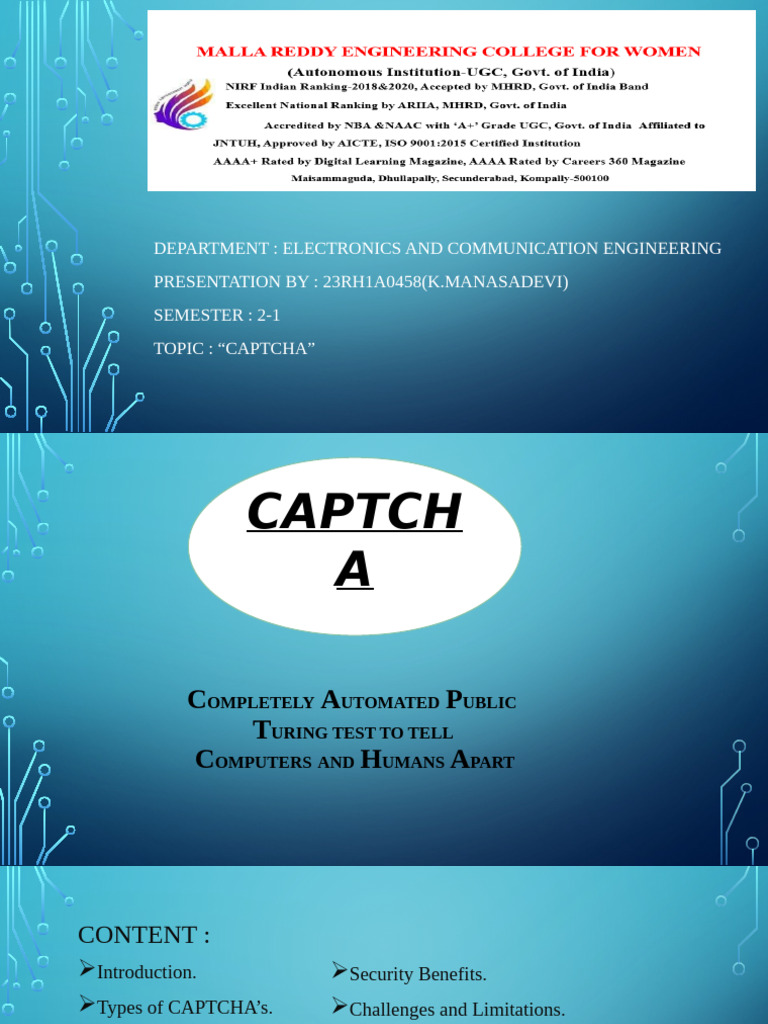 (CAPTCHA) Presentation | PDF