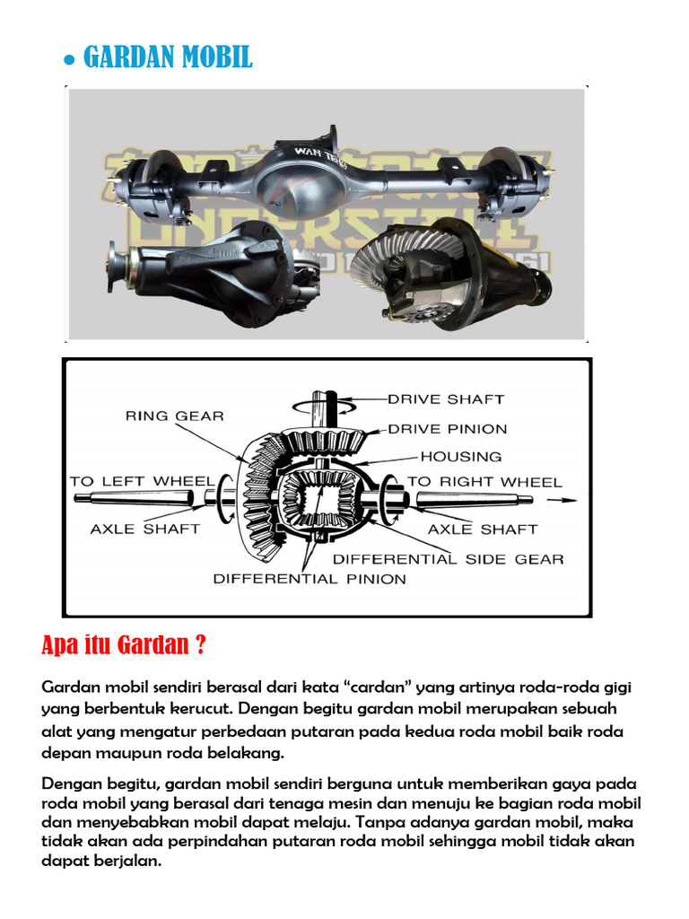 Penjelasan Gardan Mobil | PDF