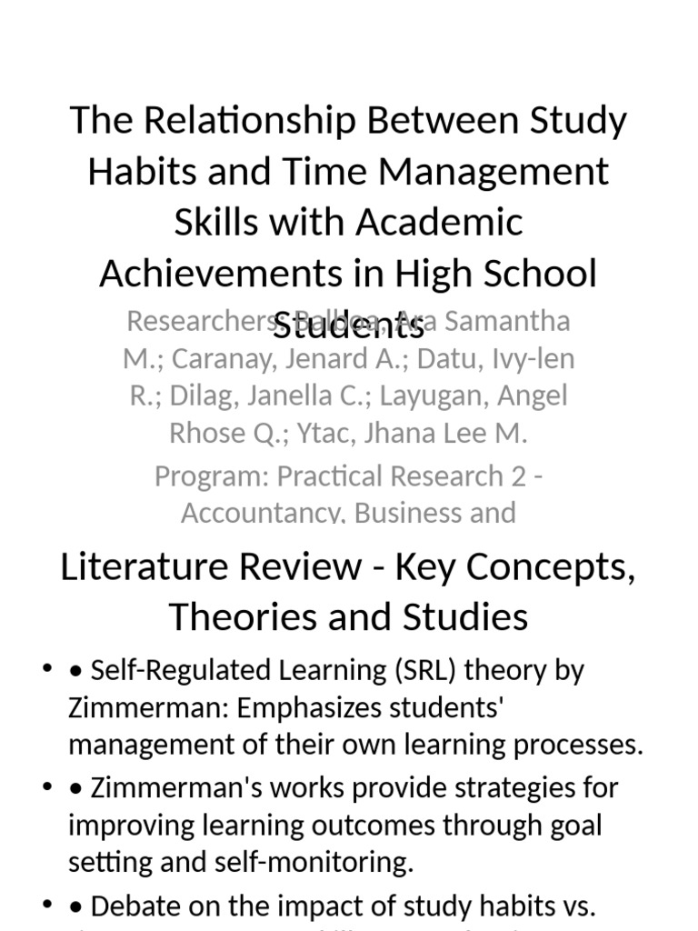 Study Habits and Time Management Research Presentation | PDF