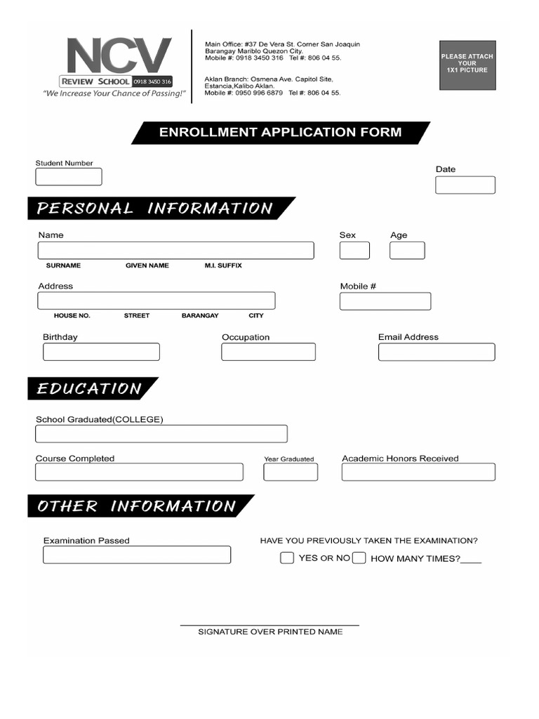 NCV Review Schools Terms and Conditions 2 Form | PDF
