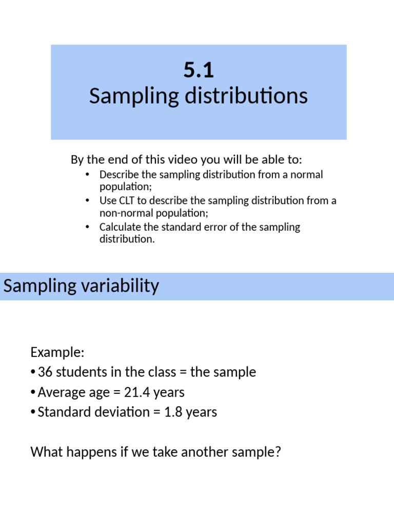 05 Sampling Distribution Confidence Intervals | PDF