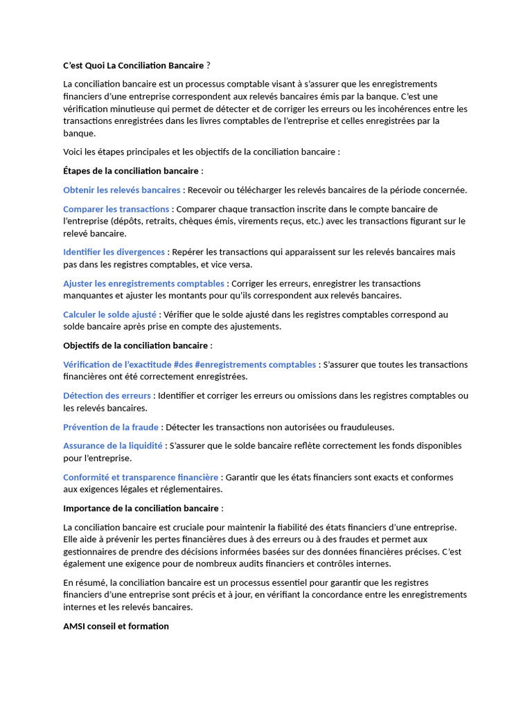 Conciliation Bancaire | PDF
