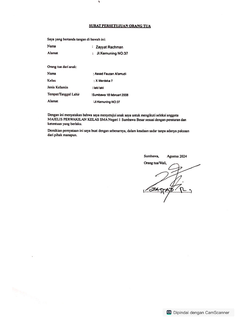 Surat MPK Wali Kelas | PDF