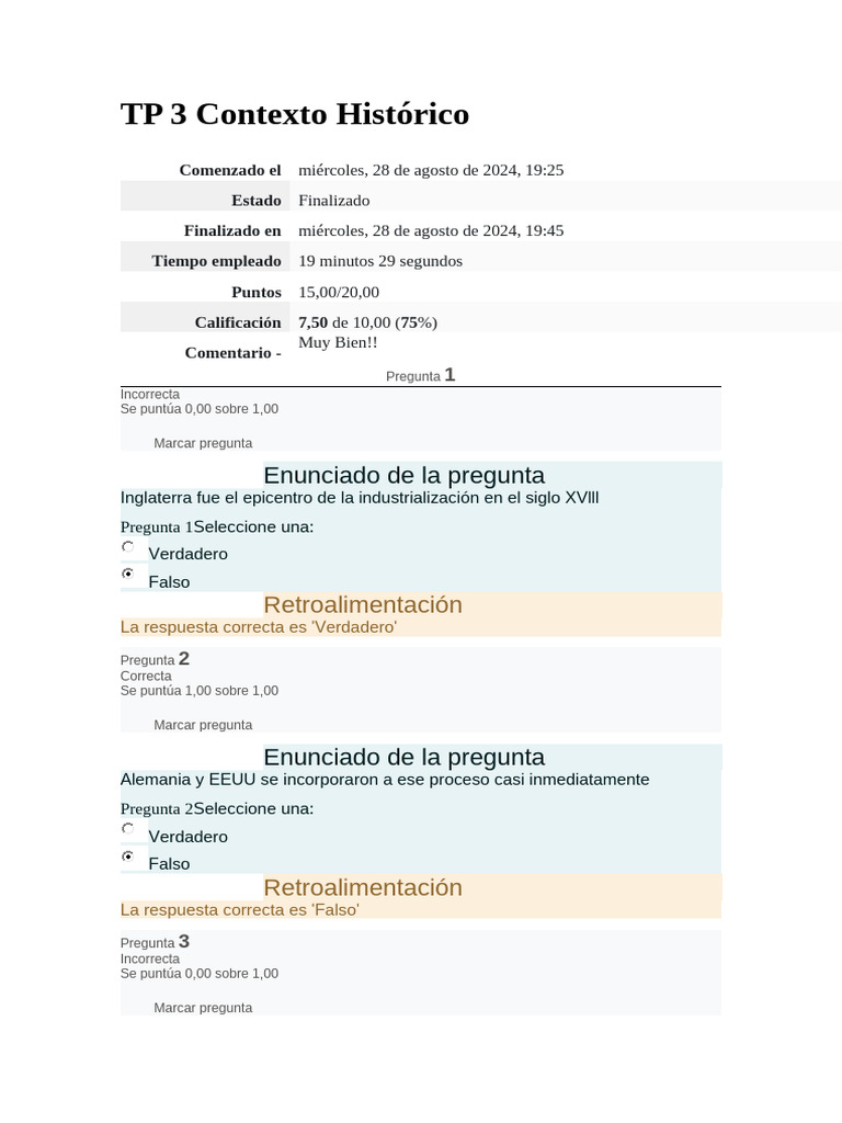 TP 3 Contexto Histórico | PDF