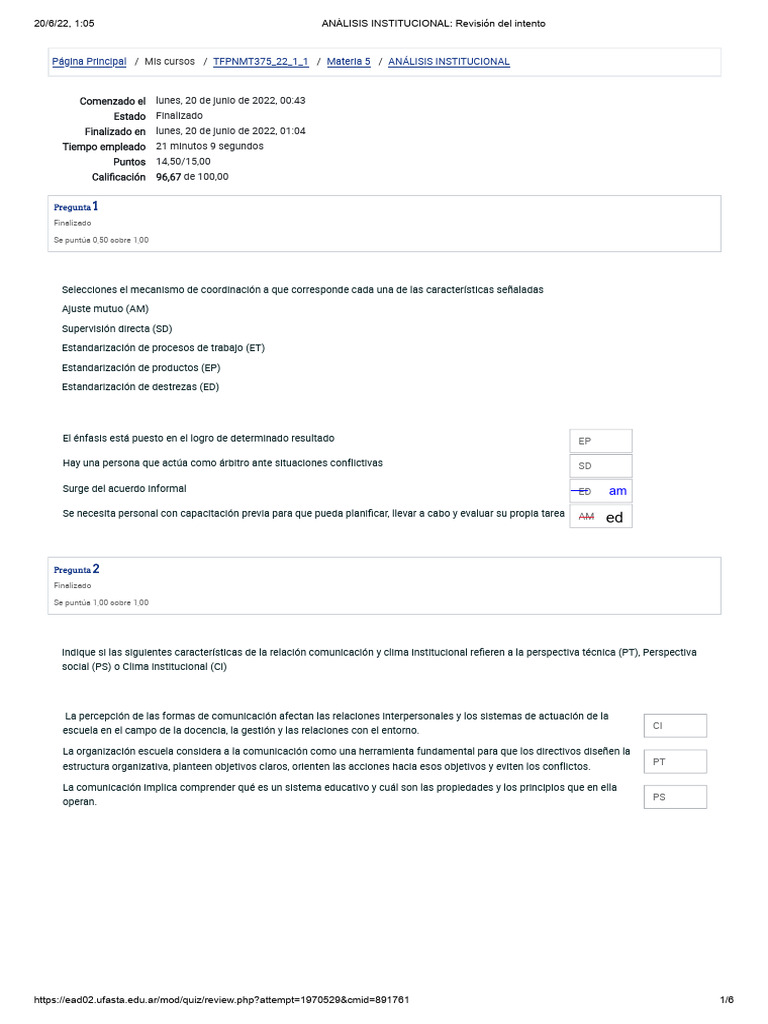 7-Examen Final ANÁLISIS INSTITUCIONAL S Nro 2 | PDF
