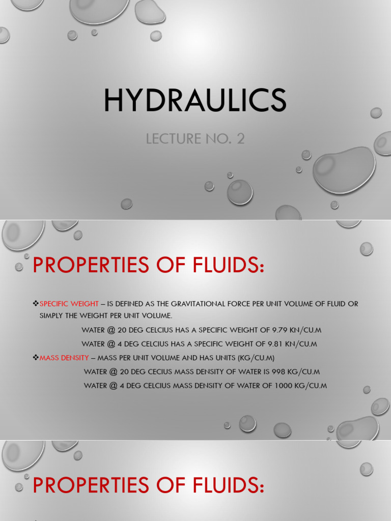 hydraulics lecture 2 | PDF