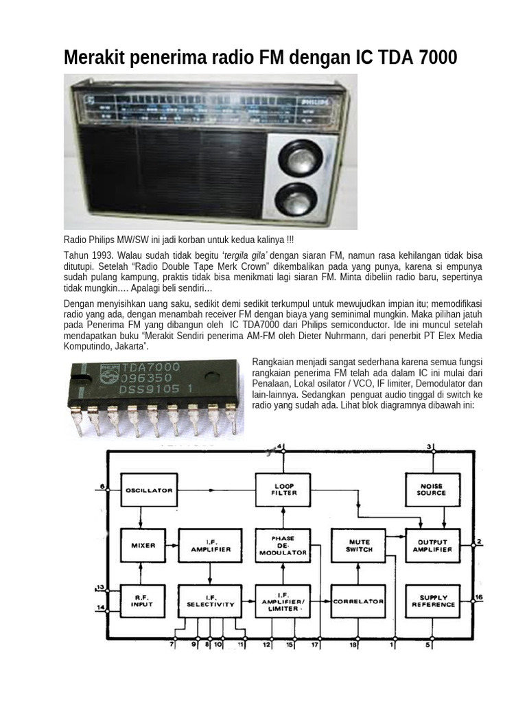 Merakit Penerima Radio FM Dengan IC TDA | PDF